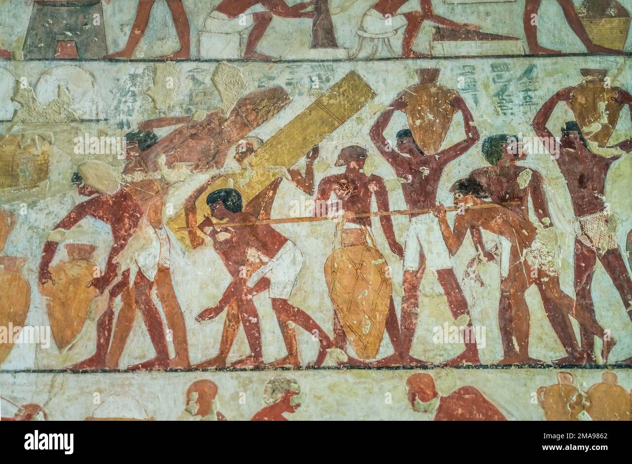 Männer liefern Waren als Tribut, Wandmalerei, Grab des Wesir Rechmire ...