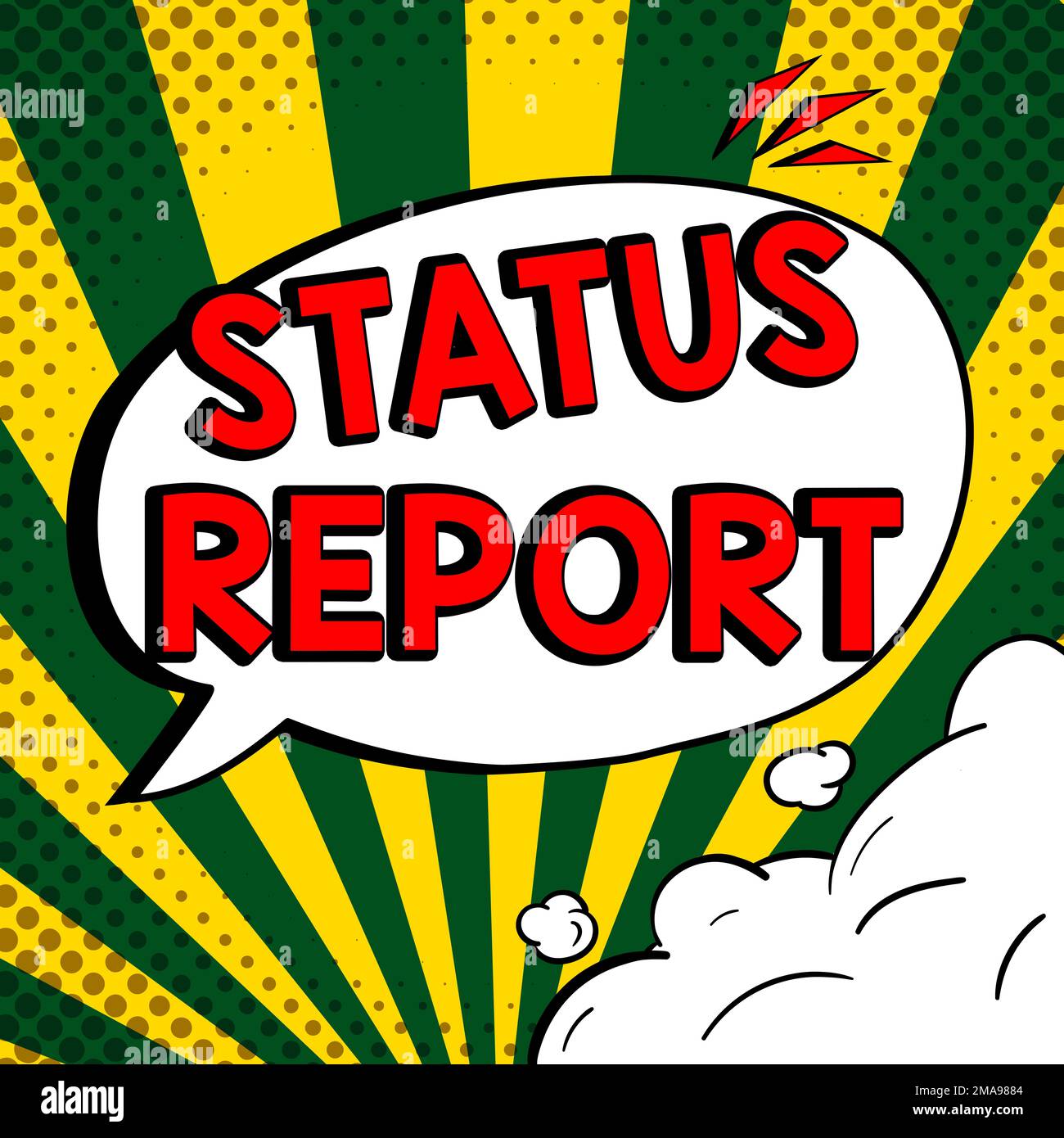 Sign displaying Status Report. Business showcase Update Summary of ...