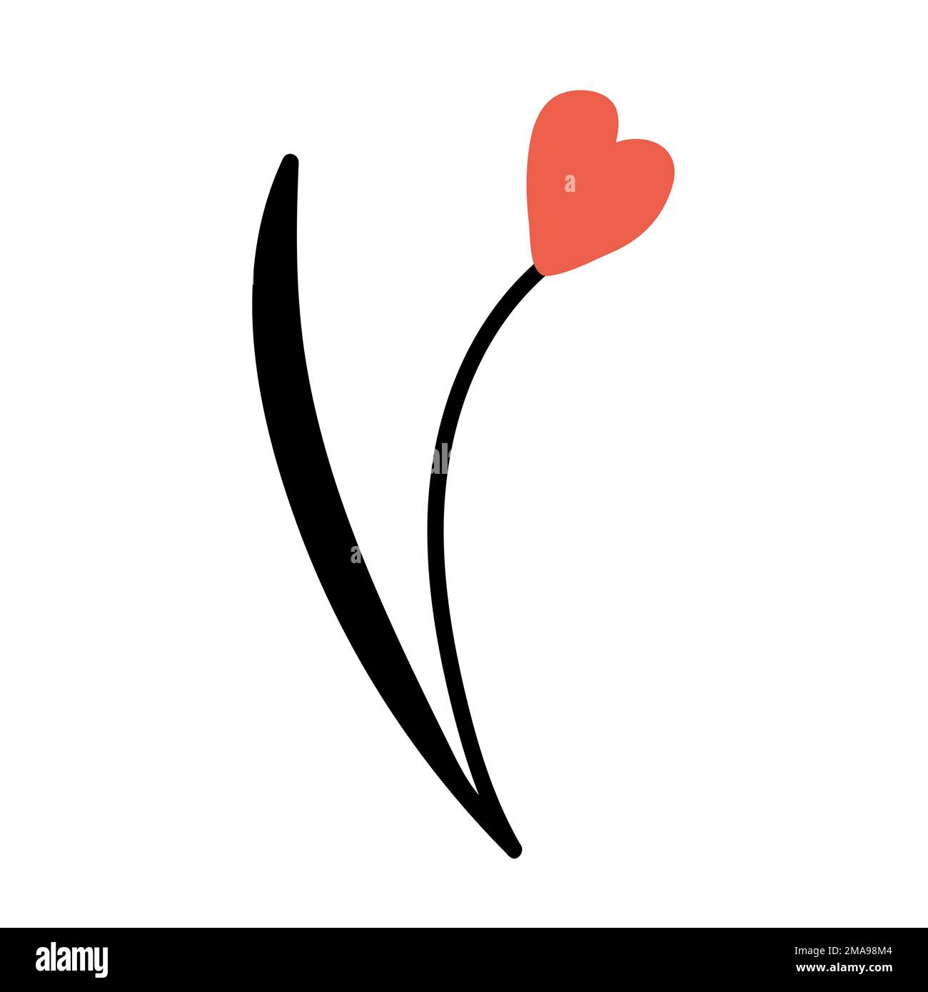 Heart flower vector branch illustration Stock Vector Image & Art - Alamy