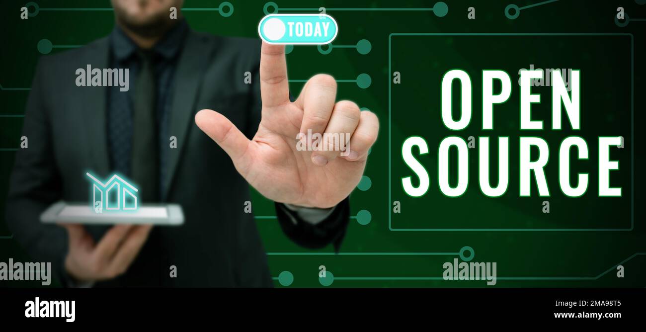 Inspiration showing sign Open Source. Business overview denoting software which original source ...