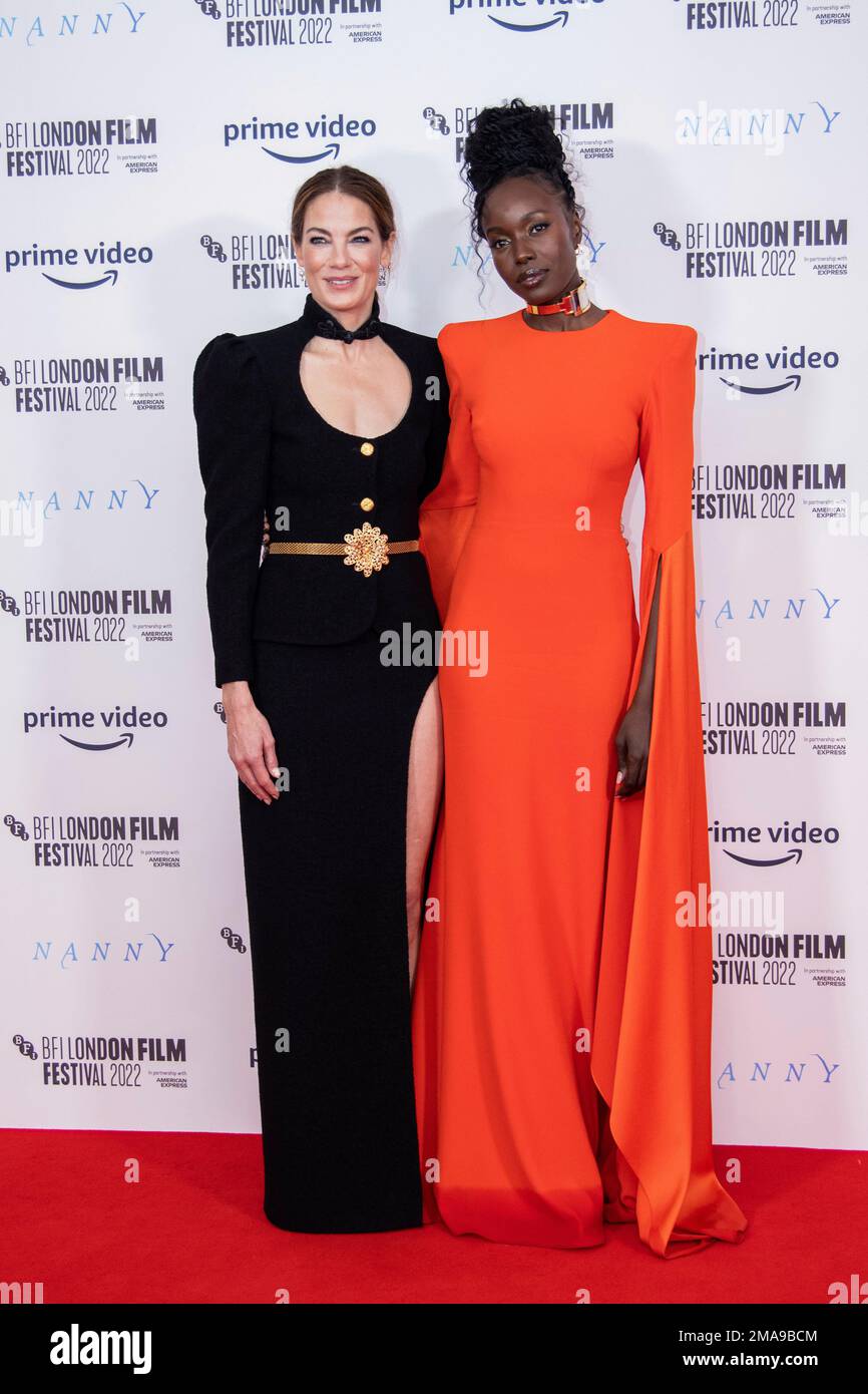 Michelle Monaghan, left, and Anna Diop pose for photographers upon ...