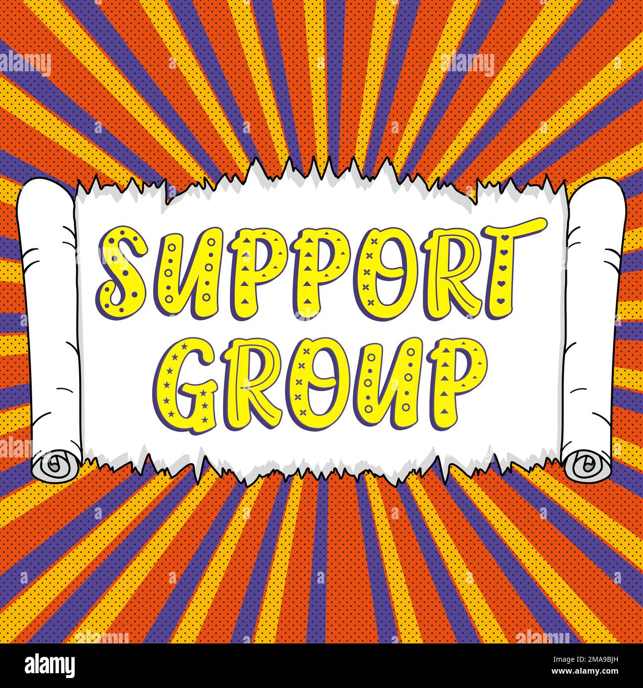 Inspiration showing sign Support Group. Word Written on number of ...
