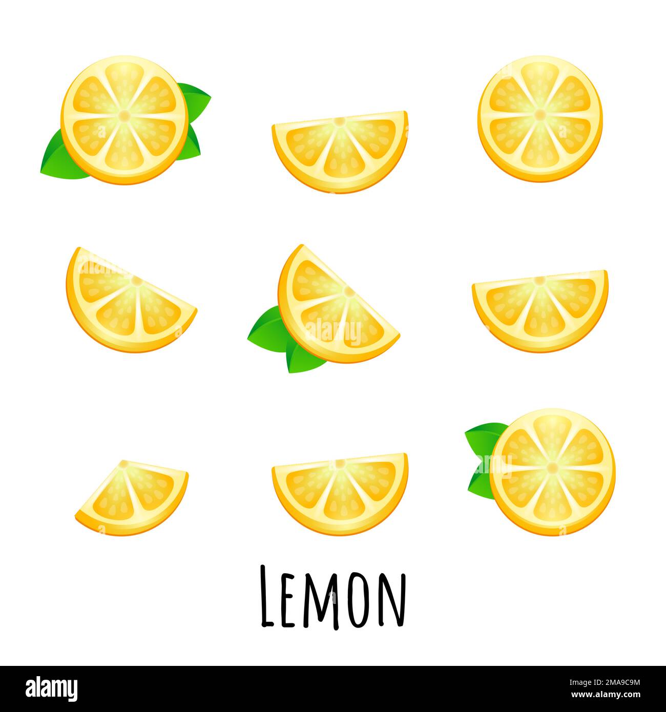 Yellow lemon piece sliced Stock Vector Images - Alamy