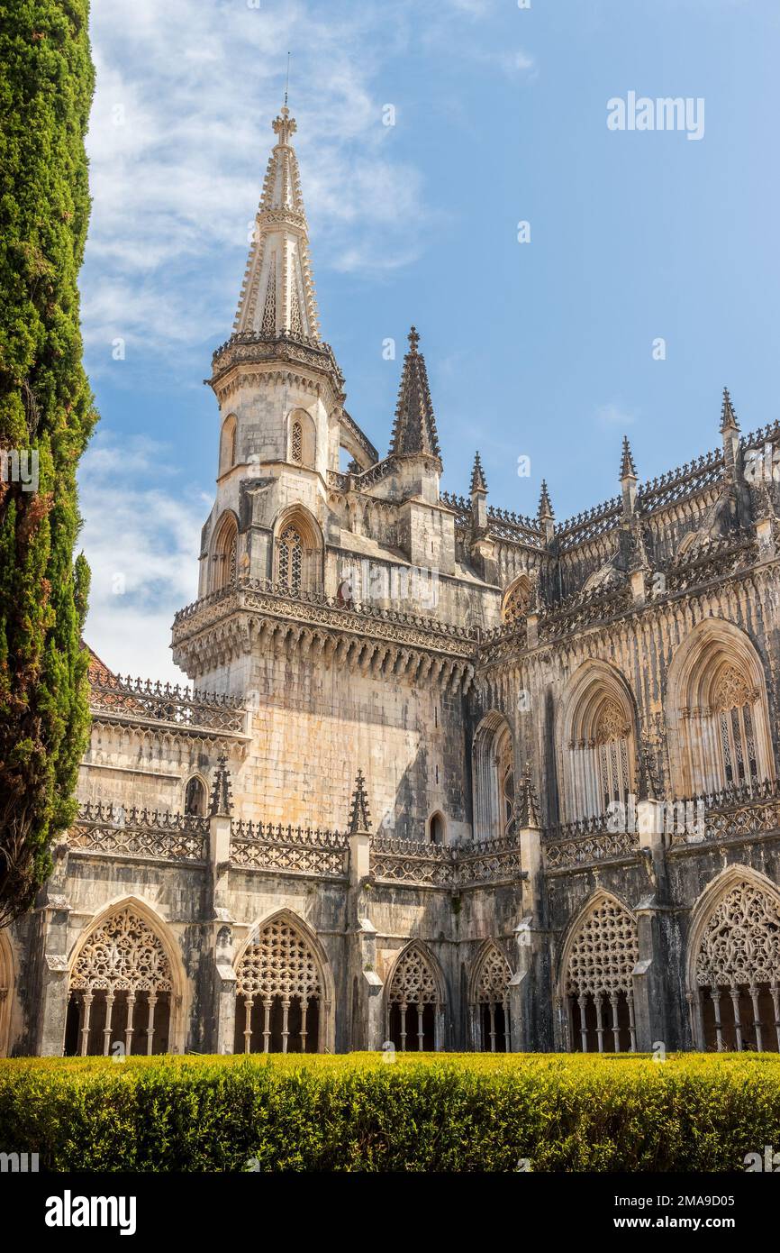 Batalha, Portugal - August 23, 2022: View of the royal cloister of the ...