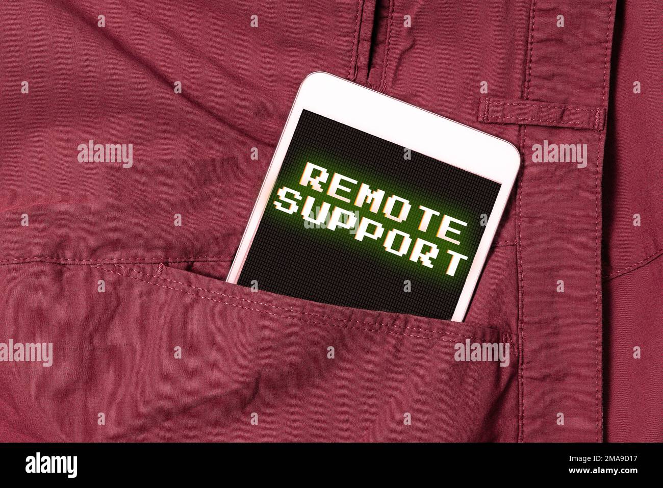 Text showing inspiration Remote Support. Business showcase help end ...