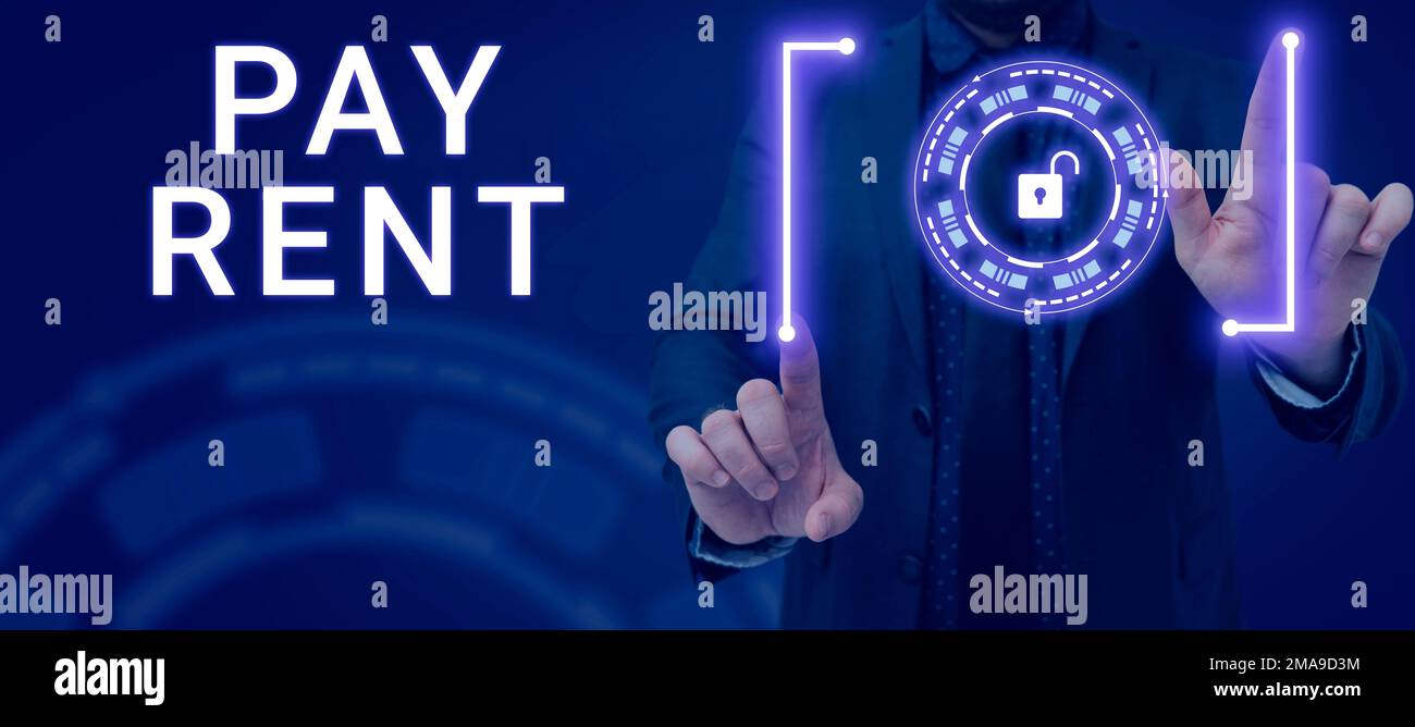 Handwriting text Pay Rent. Word Written on To pay money in exchange for ...