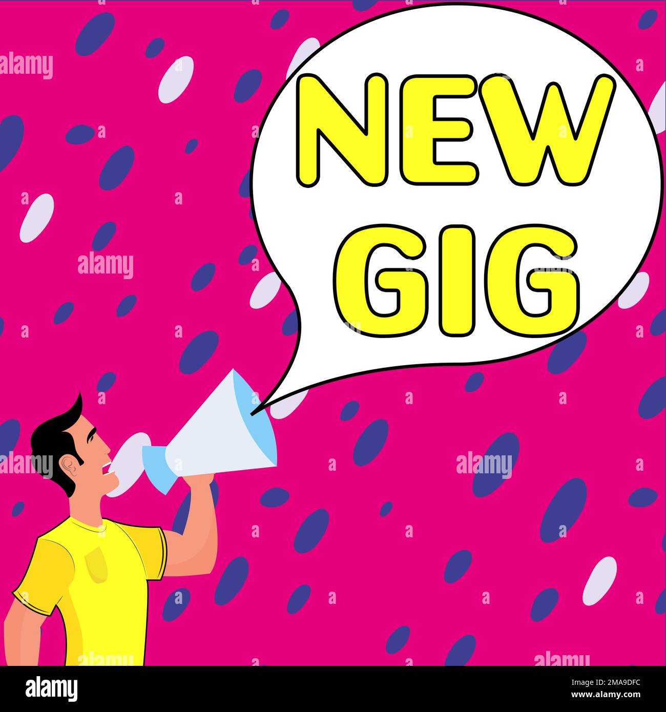 Sign displaying New Gig. Word Written on able to get regular work in ...