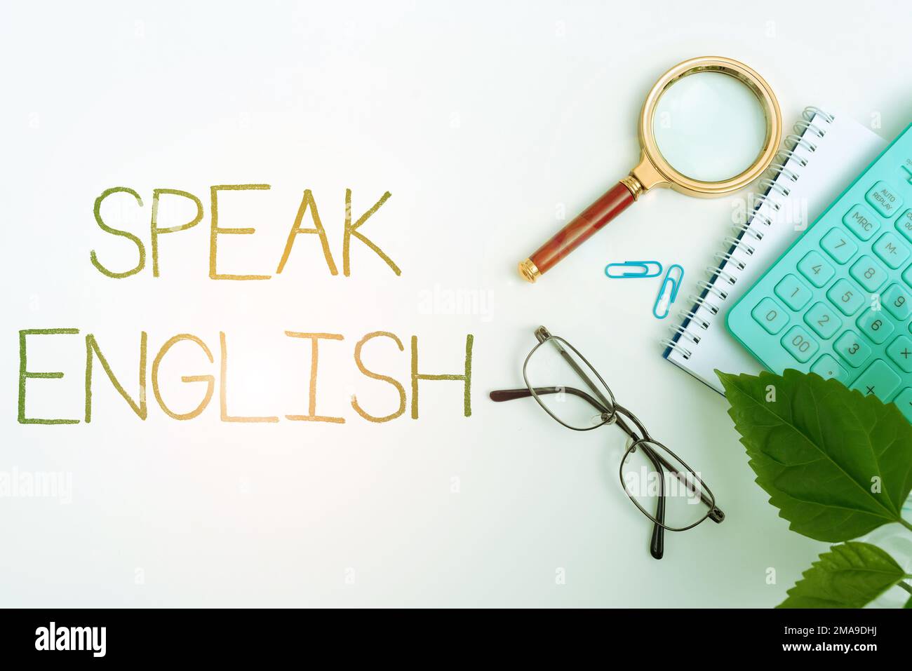 Hand writing sign speak english hi-res stock photography and images - Alamy
