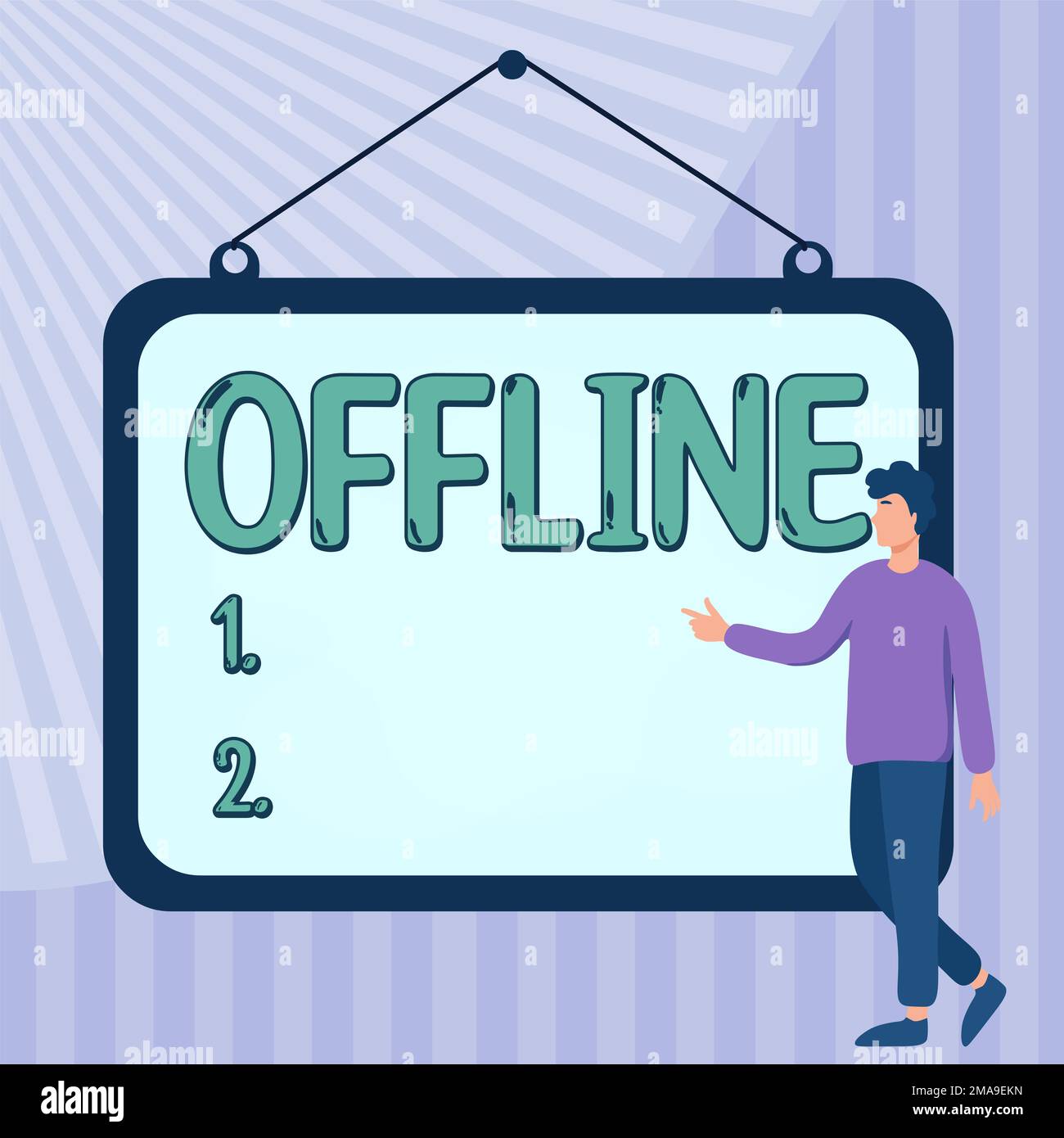 Hand writing sign Offline. Business idea Not having directly connected ...