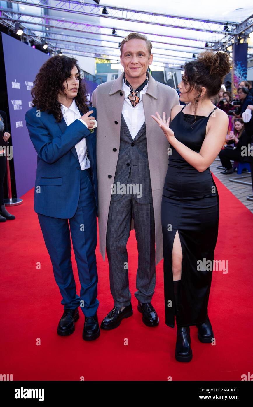 Manal Issa, from left, Matthias Schweighofer and Nathalie Issa pose for ...