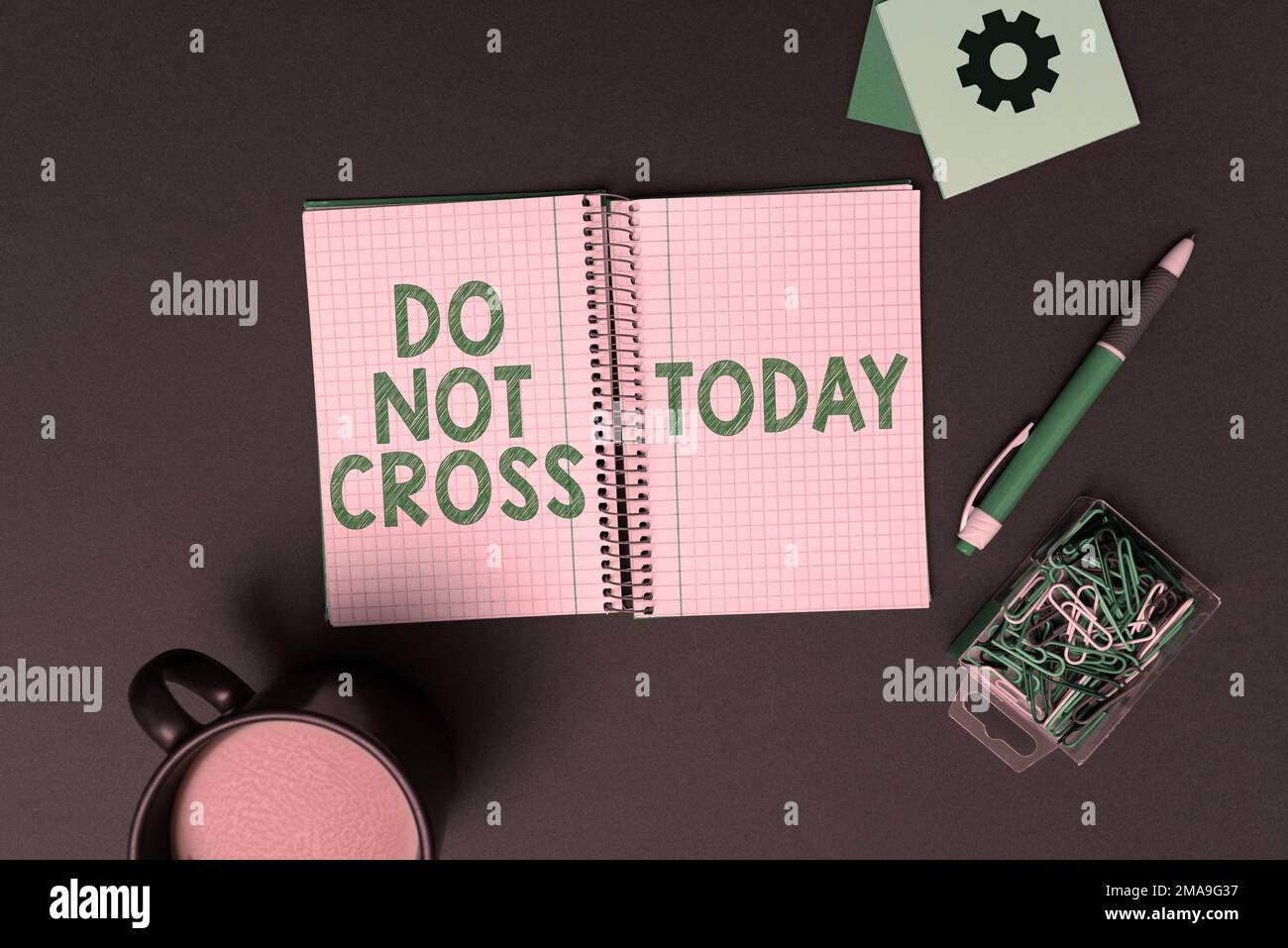 Text caption presenting Do Not Cross. Conceptual photo Crossing is forbidden dangerous caution ...