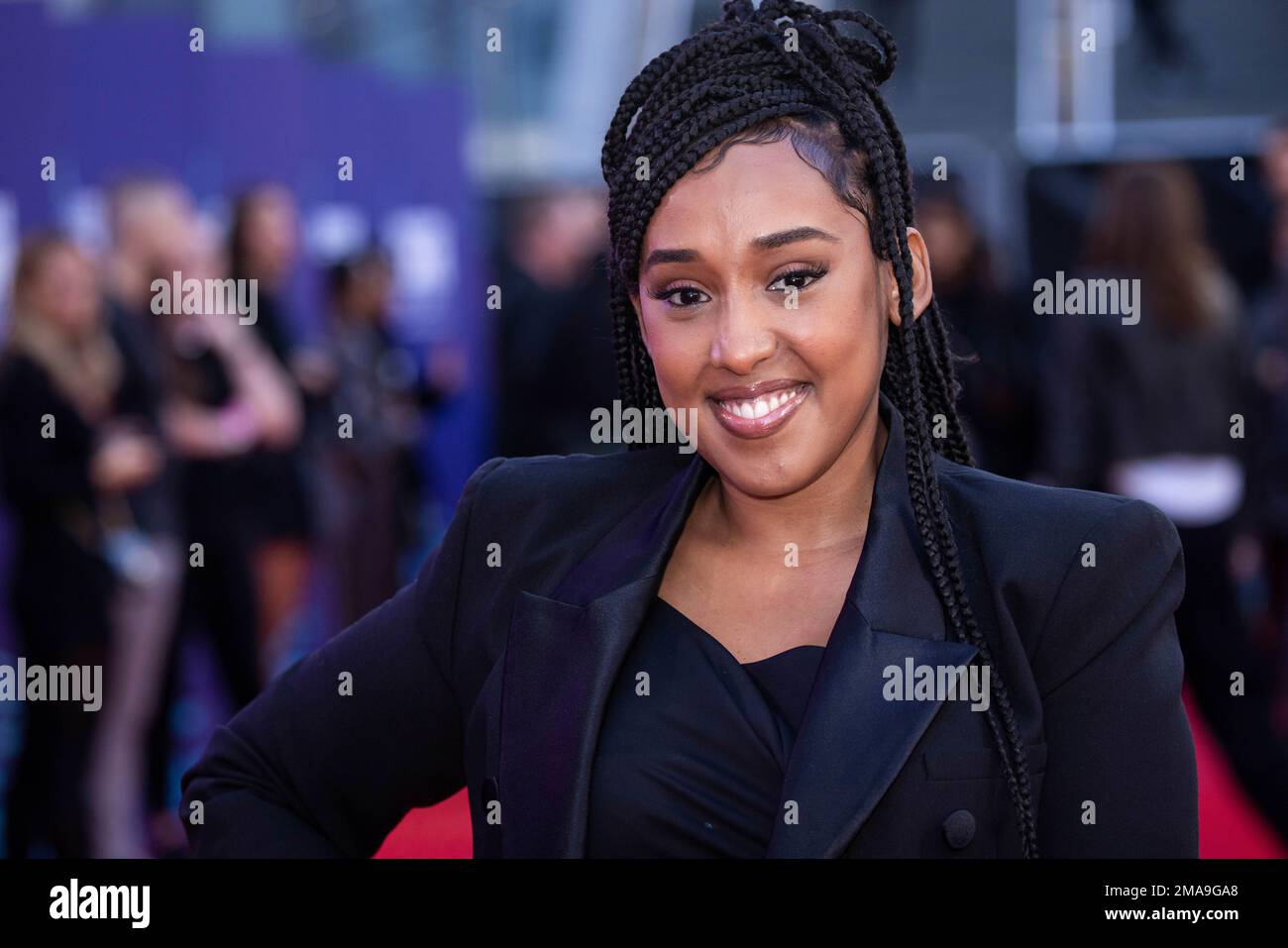 Nahel Tzegai poses for photographers upon arrival for the premiere of ...