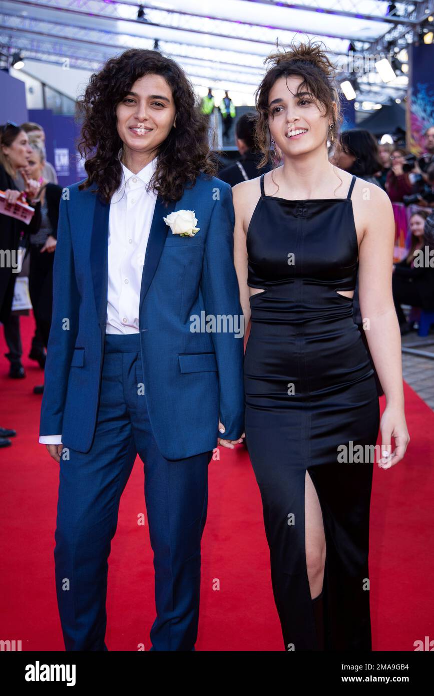 Manal Issa, left, and Nathalie Issa pose for photographers upon arrival ...