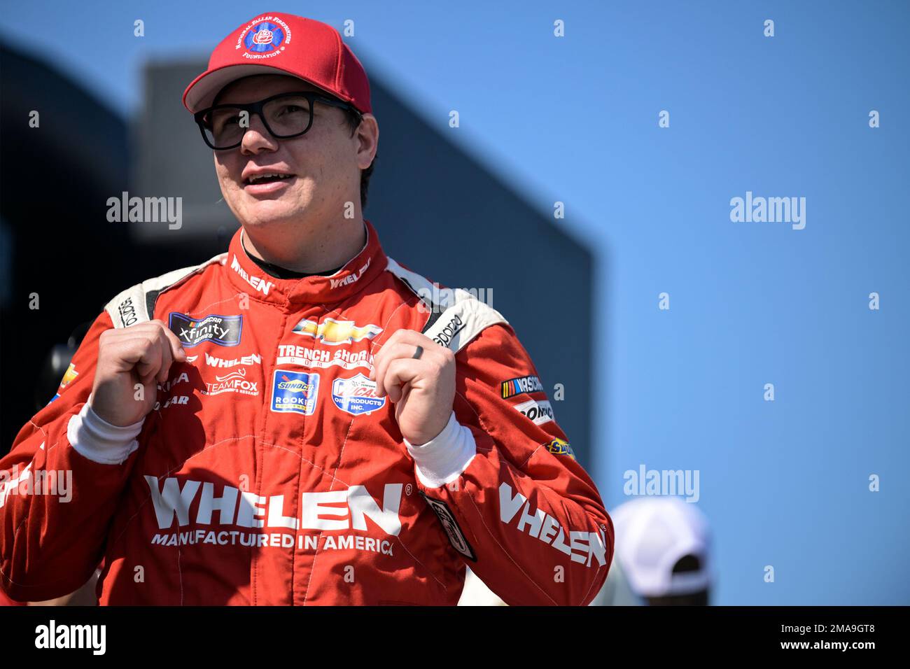 Sheldon Creed looks on prior to a NASCAR Xfinity auto race at Charlotte ...