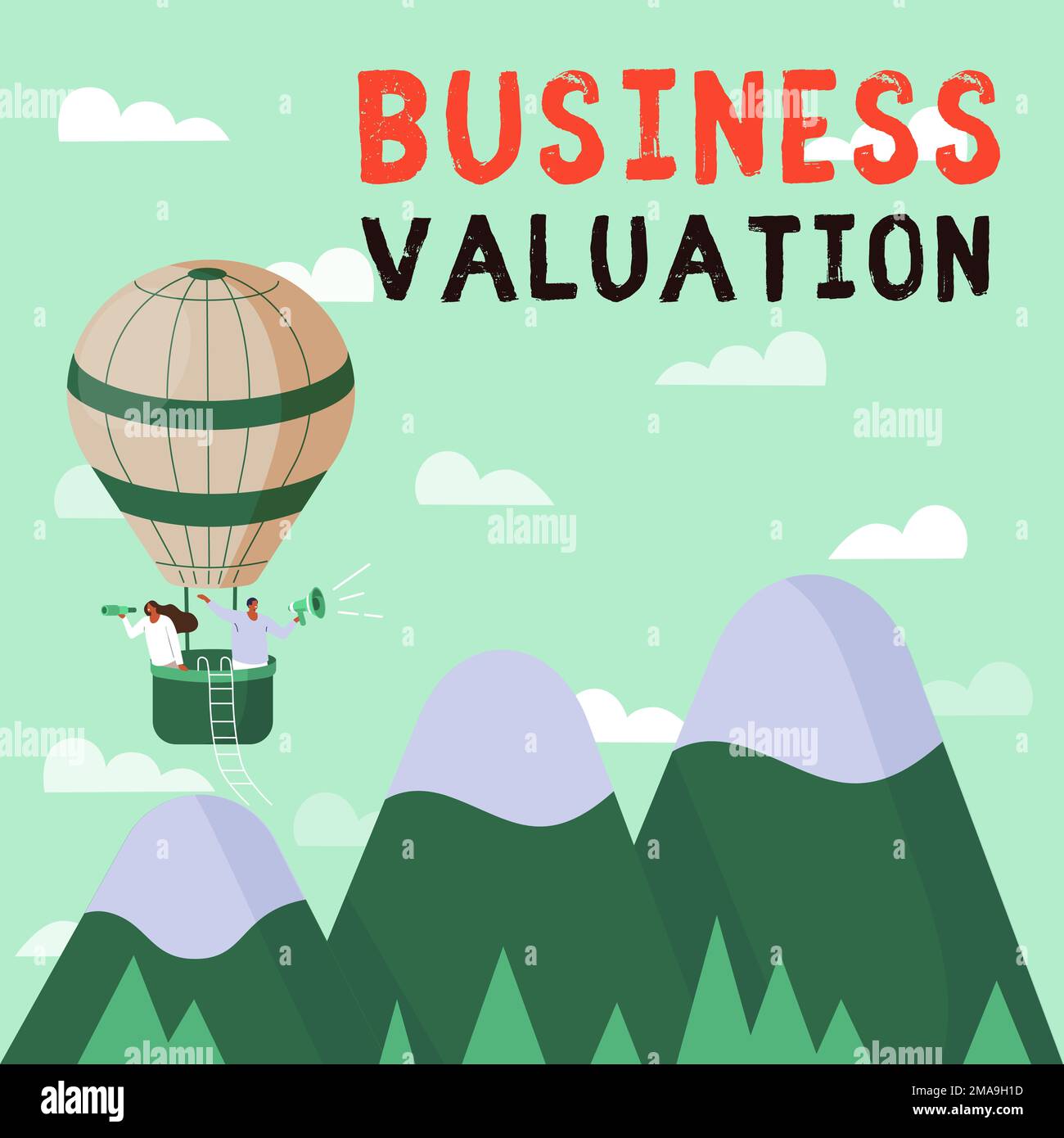 Text caption presenting Business Valuation. Business concept ...