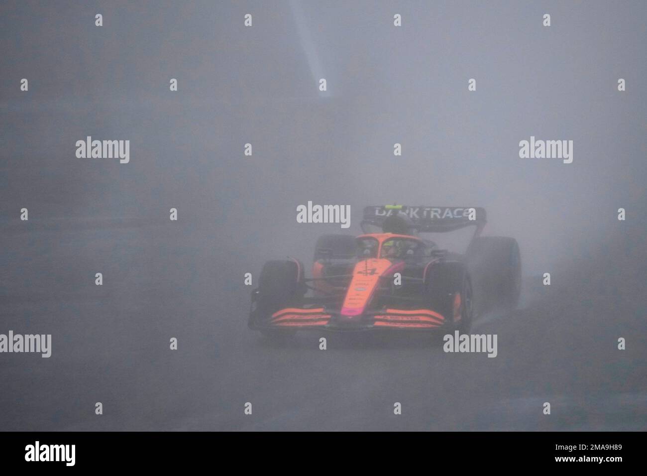 Mclaren driver Lando Norris of Britain steers his car during the ...
