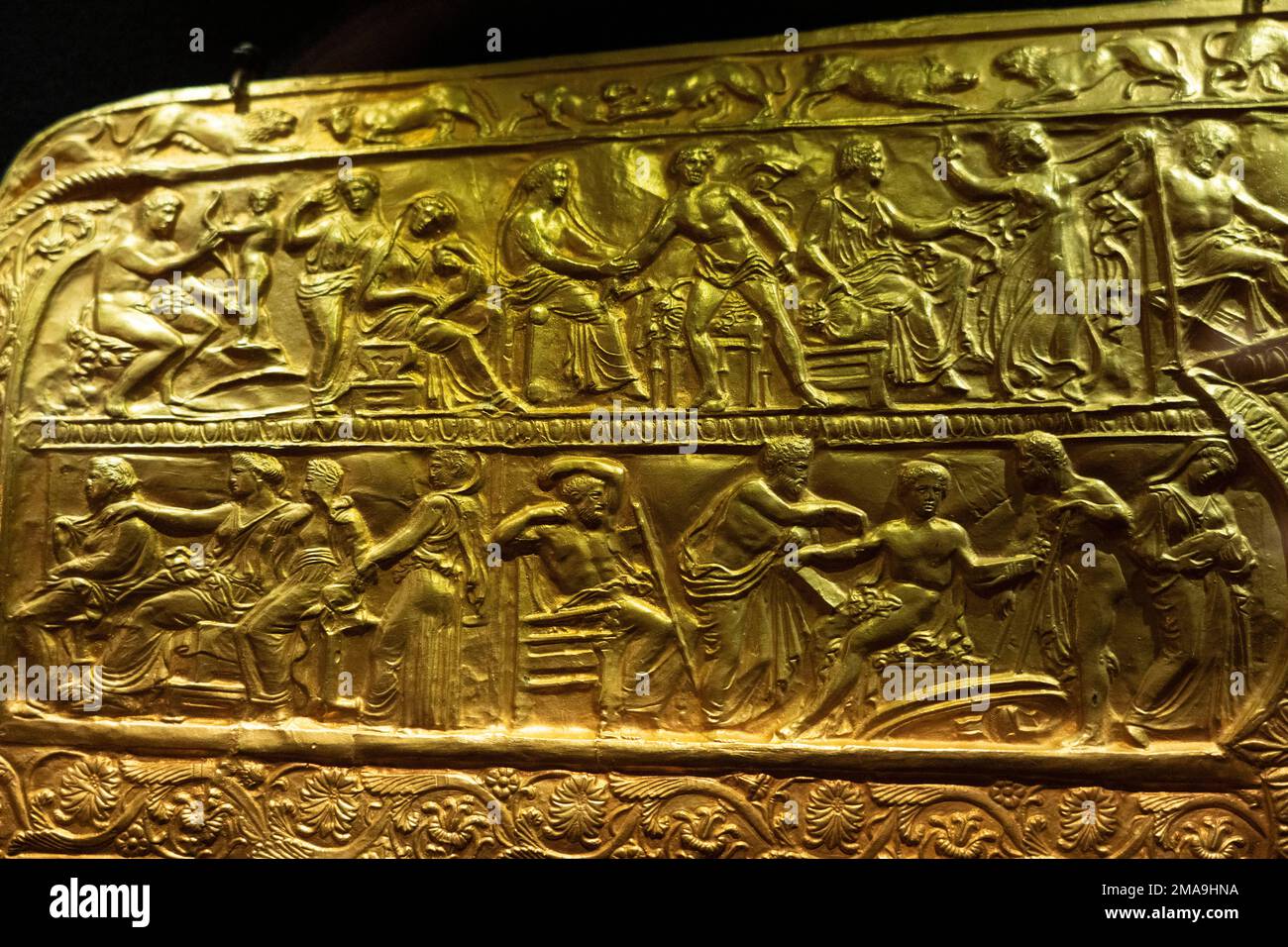 A copy of the fourth century B.C. golden ritual quiver, an ancient ...