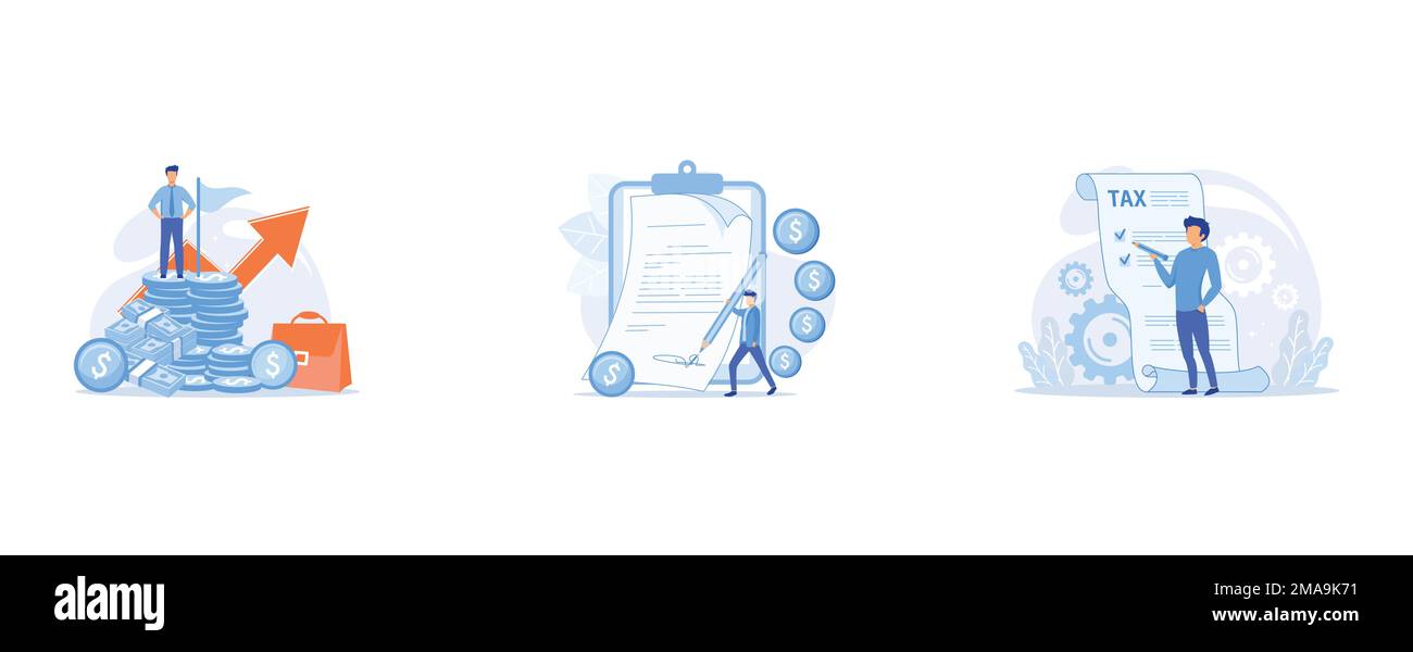 Profitable company director, Man with pen writing signature on document ...