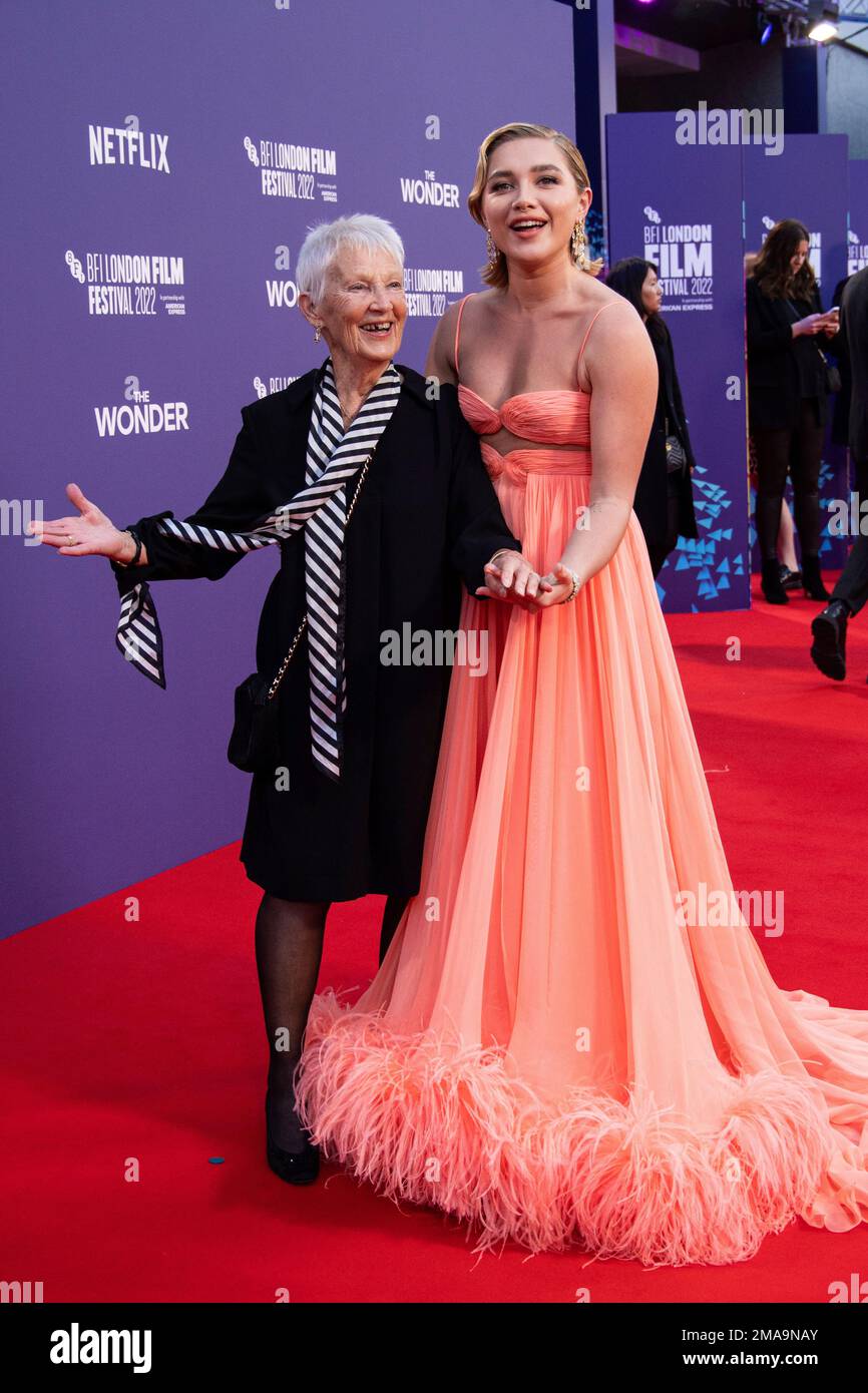 Florence Pugh and grandmother 'Granny Pat' pose for photographers upon ...
