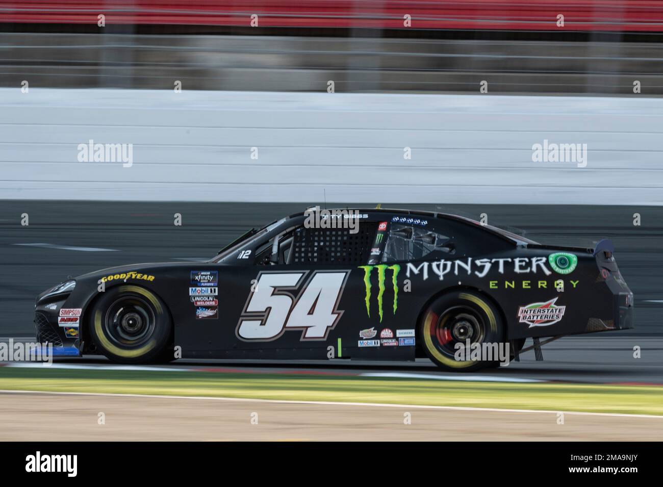 Ty Gibbs (54) drives through Turn 14 during a NASCAR Xfinity auto race ...