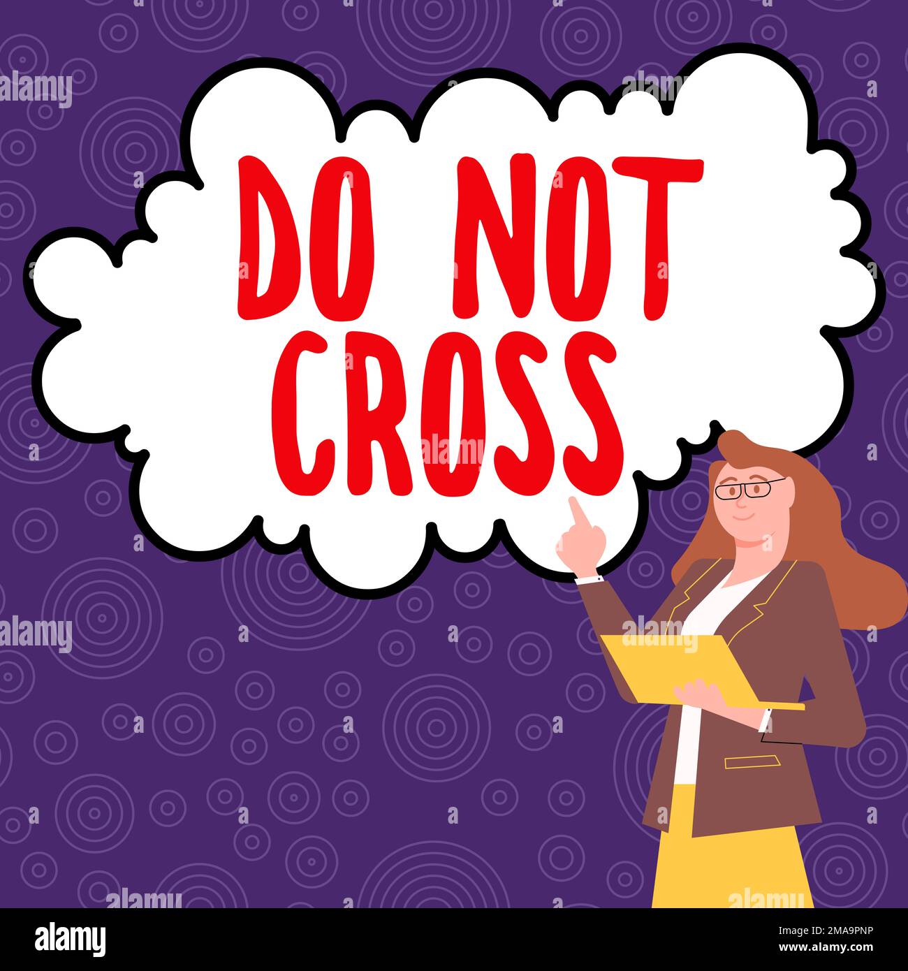 Hand writing sign Do Not Cross. Internet Concept Crossing is forbidden ...