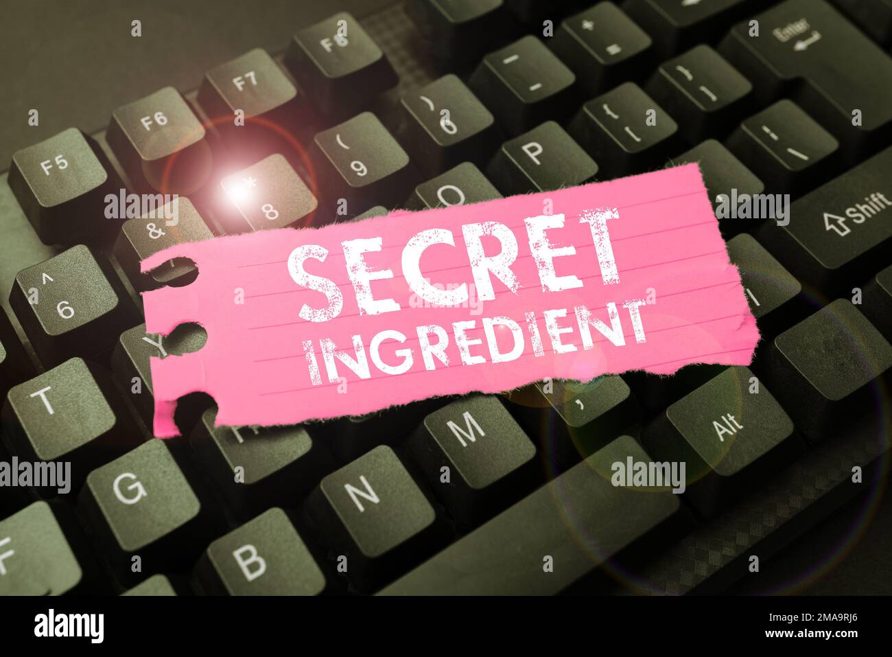 Hand writing sign Secret Ingredient. Conceptual photo special technique ...