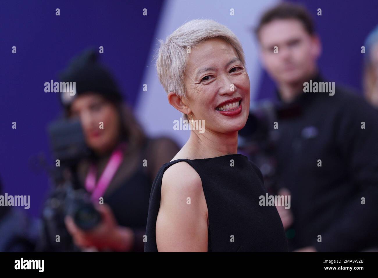 Producer Theresa Park poses for photographers upon arrival for the premiere of the film 'Bones ...