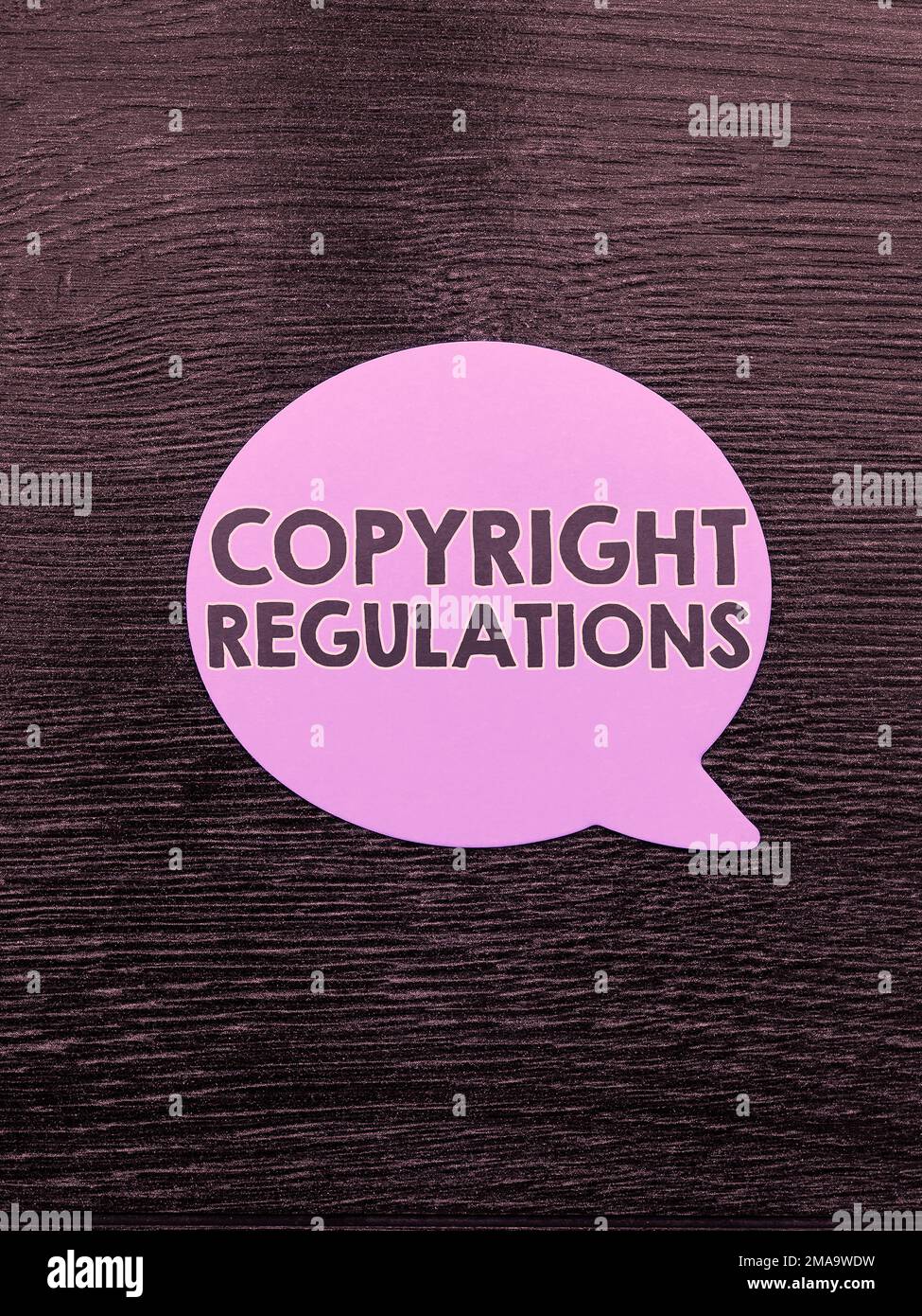 Text caption presenting Copyright Regulations. Internet Concept body of ...