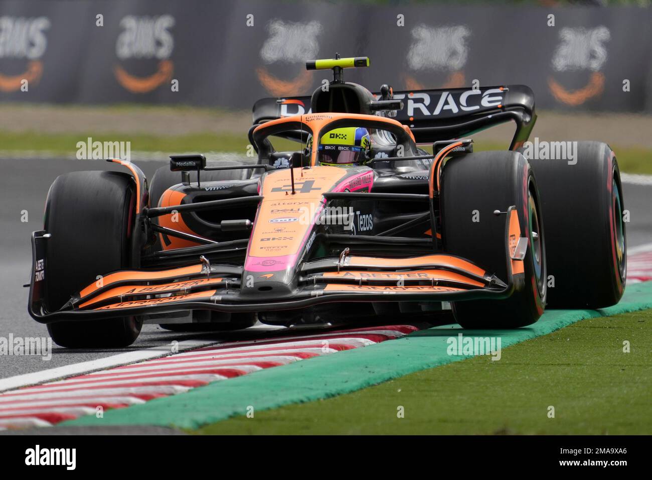 Mclaren driver Lando Norris of Britain during practice session 3 of the ...