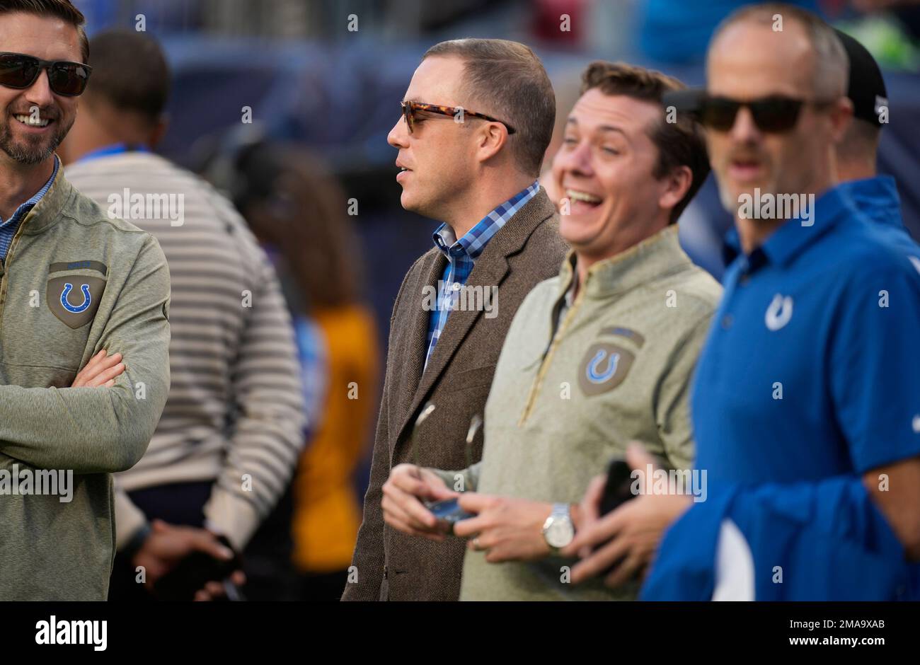 Boyd Jackson, center, husband of Indianapolis Colts vice chair and ...