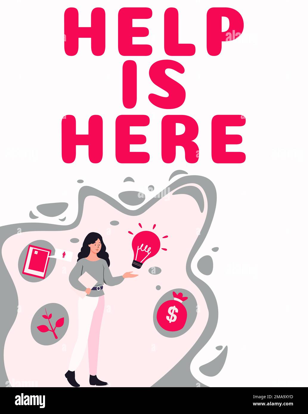 Hand writing sign Help Is Here. Business idea The action of helping ...