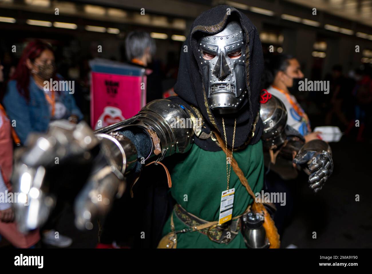 An attendee dressed as Doctor Doom poses during New York Comic Con at ...
