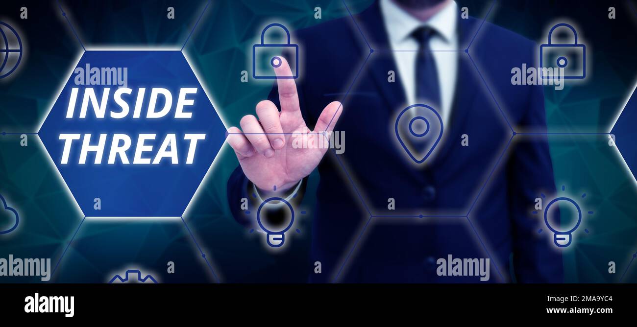 Conceptual caption Inside Threat. Business showcase Information that ...