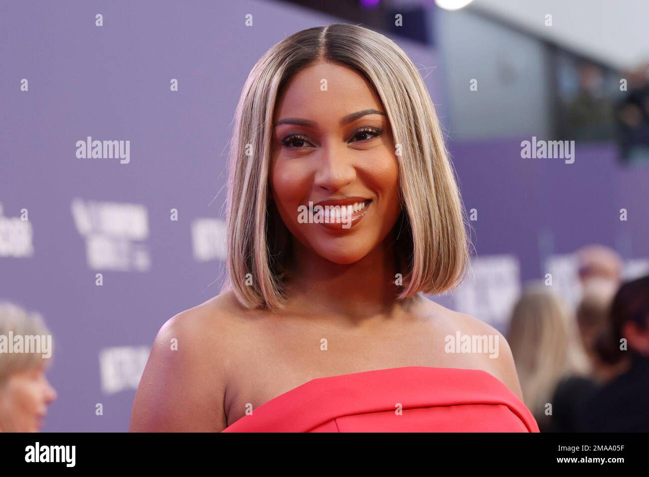 Toni Tone poses for photographers upon arrival for the premiere of the ...