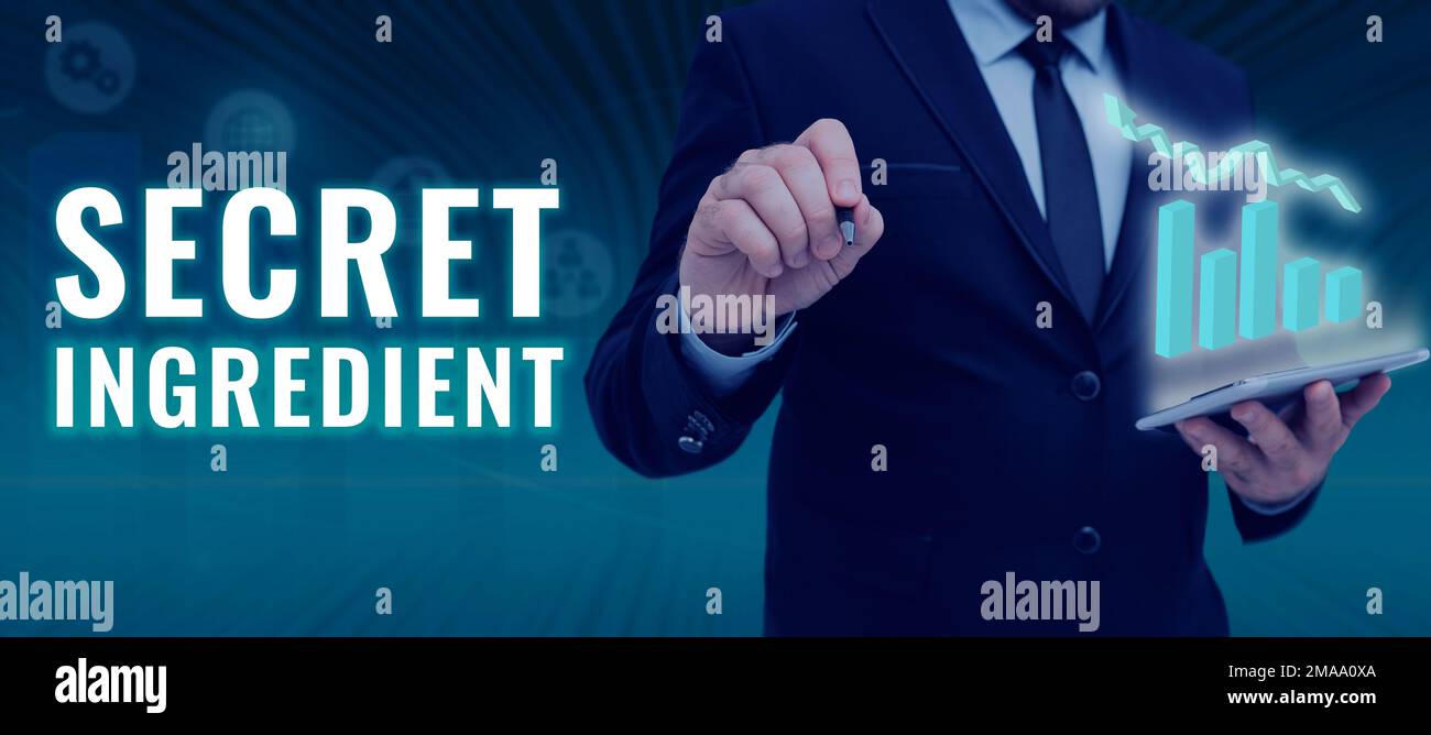 Inspiration showing sign Secret Ingredient. Business showcase special ...