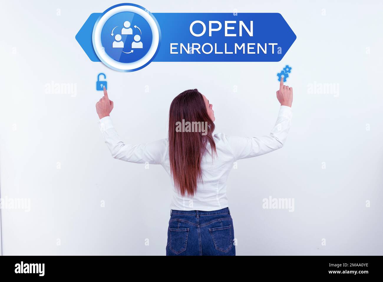 Conceptual display Open Enrollment. Business idea The yearly period ...
