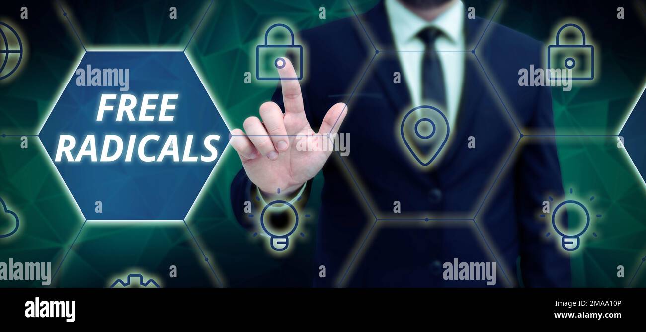 Writing displaying text Free Radicals. Internet Concept produced in ...