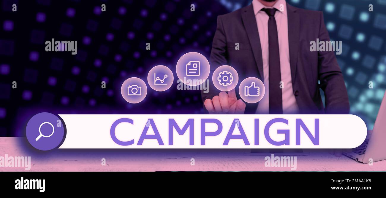 Text showing inspiration Campaign. Business overview organized course ...