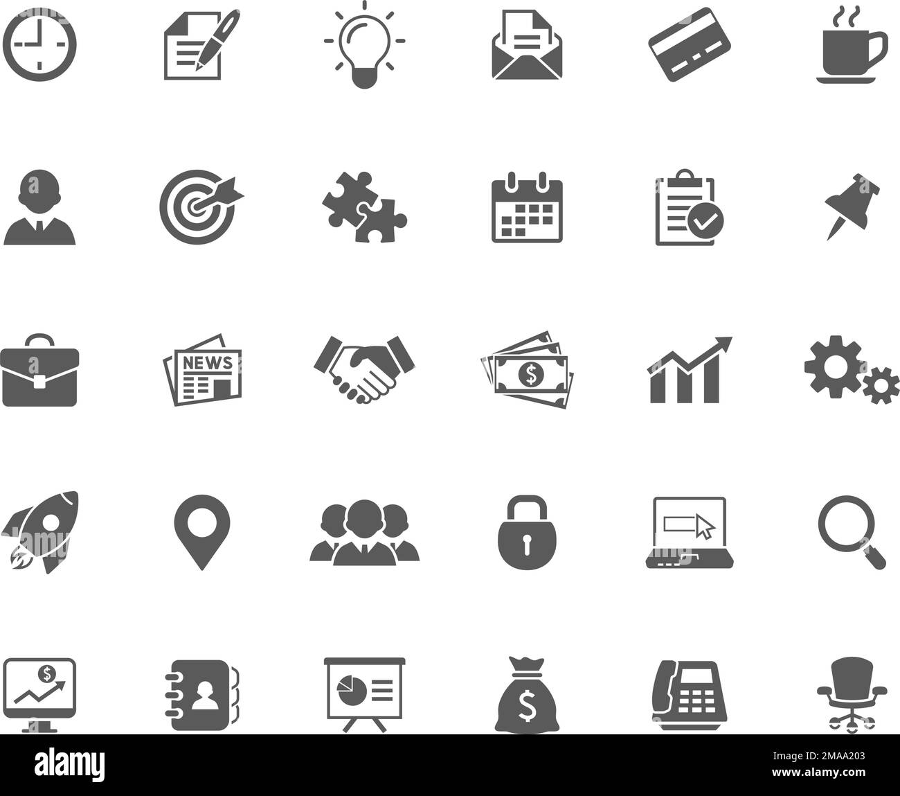 Business and finance icon set. Vector black icons Stock Vector Image & Art - Alamy