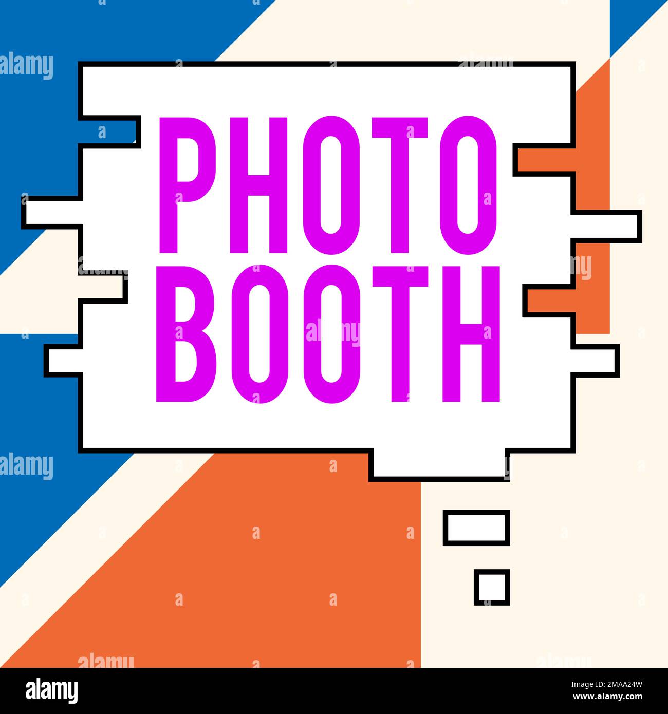 Text sign showing Photo Booth. Word Written on form of photo sharing ...