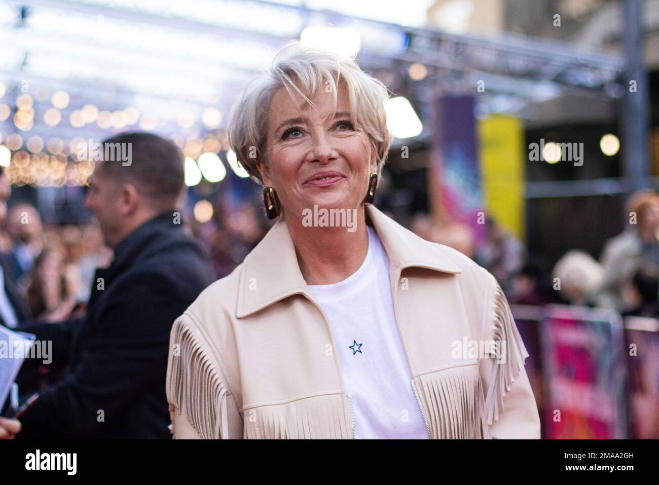 Emma Thompson poses for photographers upon arrival for the premiere of ...