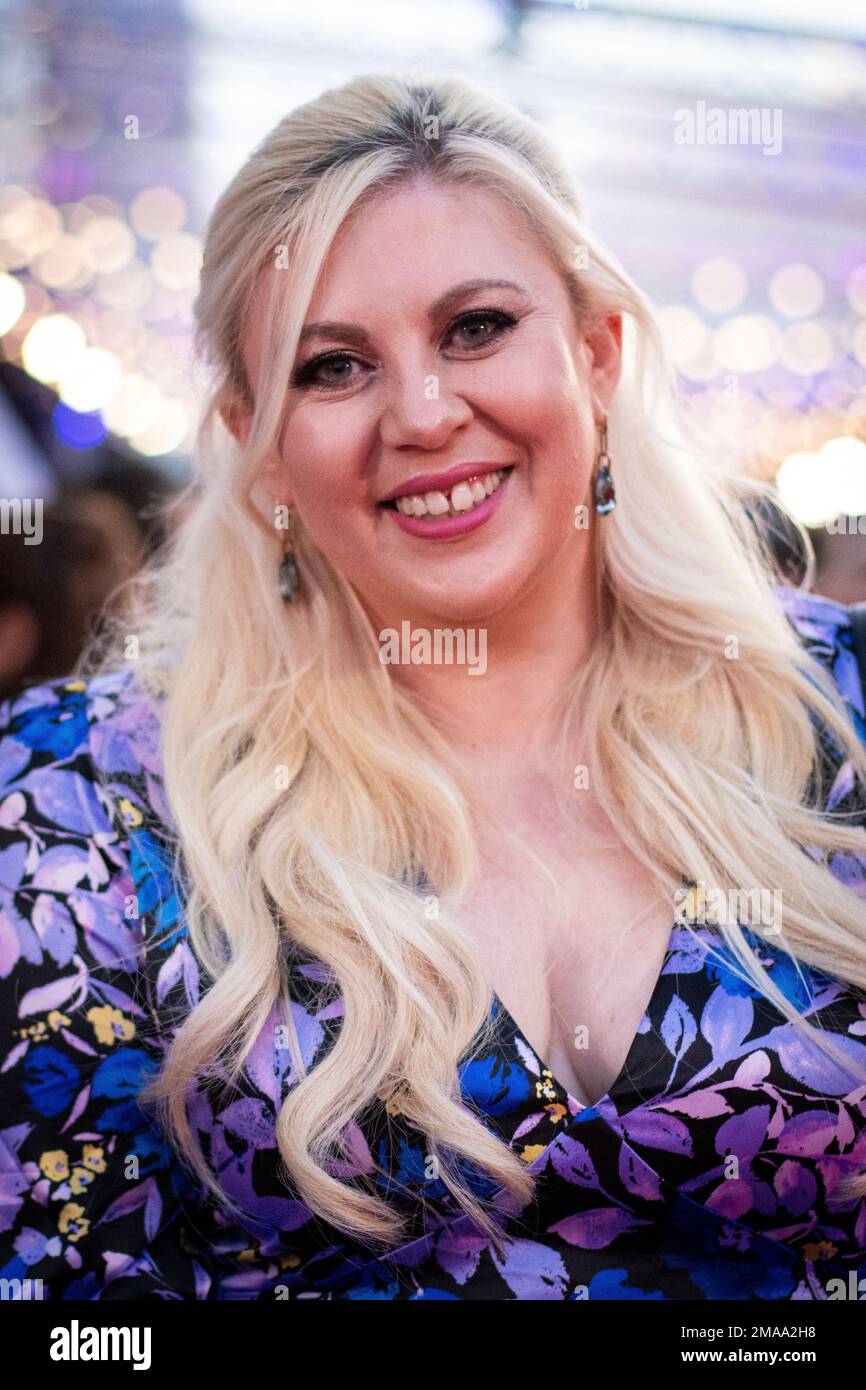 Louise Pentland poses for photographers upon arrival for the premiere ...