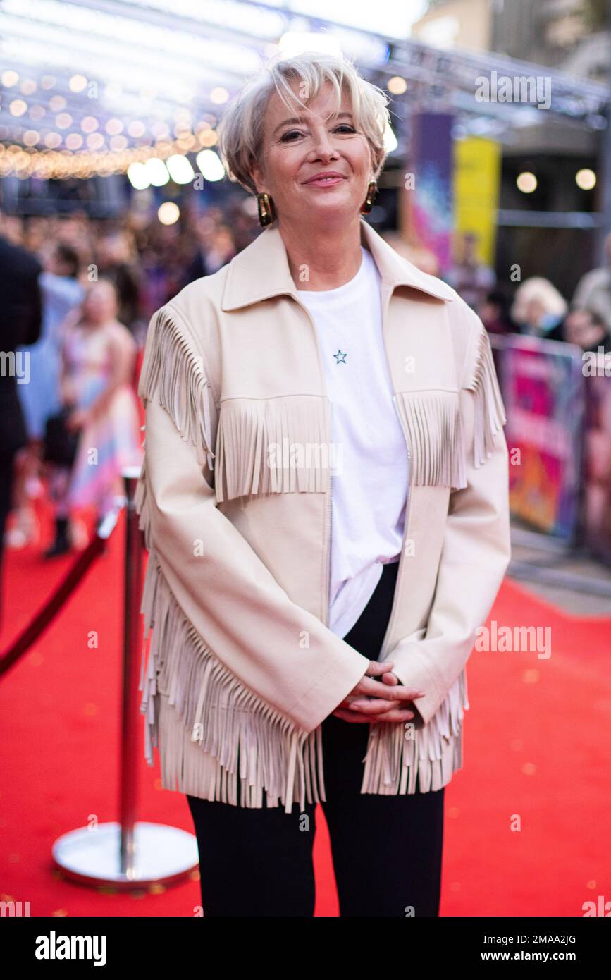 Emma Thompson poses for photographers upon arrival for the premiere of ...