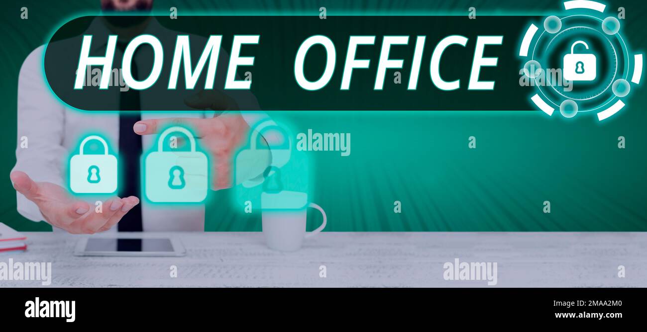Sign displaying Home Office. Business approach space designated in a ...