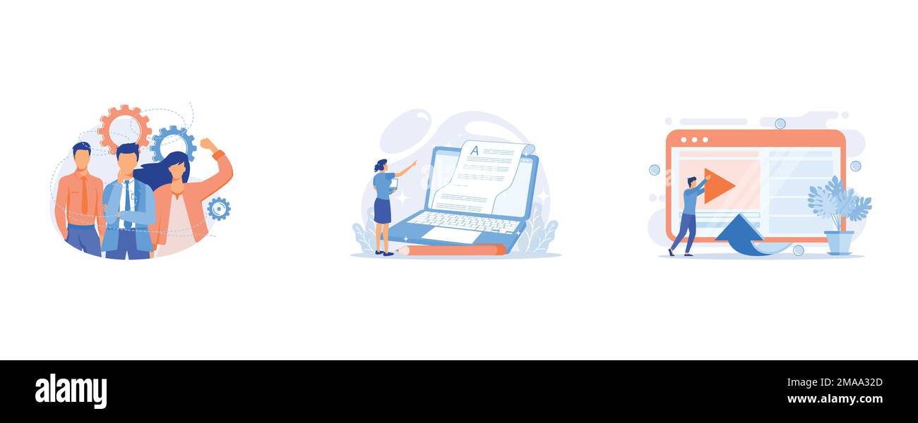 Teamwork, Electronic document, Video content creator, blogger colorful ...