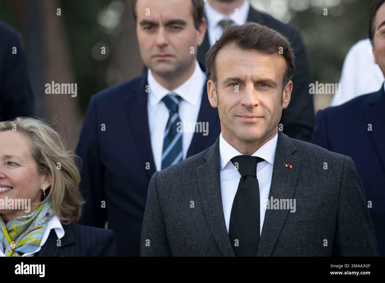 Barcelona, Spain. 19th Jan, 2023. France's President Emmanuel Macron ...