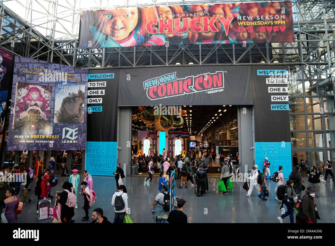 The floor of the Jacob K. Javits Convention Center is seen during New York Comic Con on Thursday ...