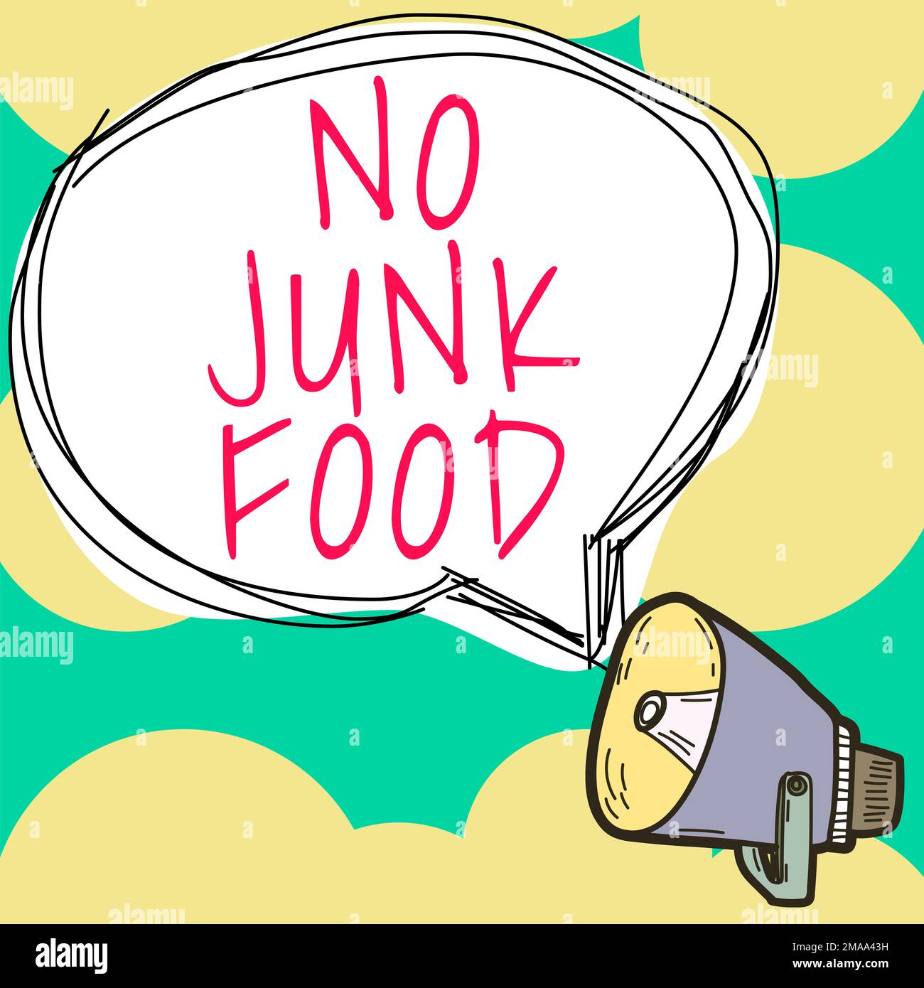Text showing inspiration No Junk Food. Concept meaning Stop eating ...
