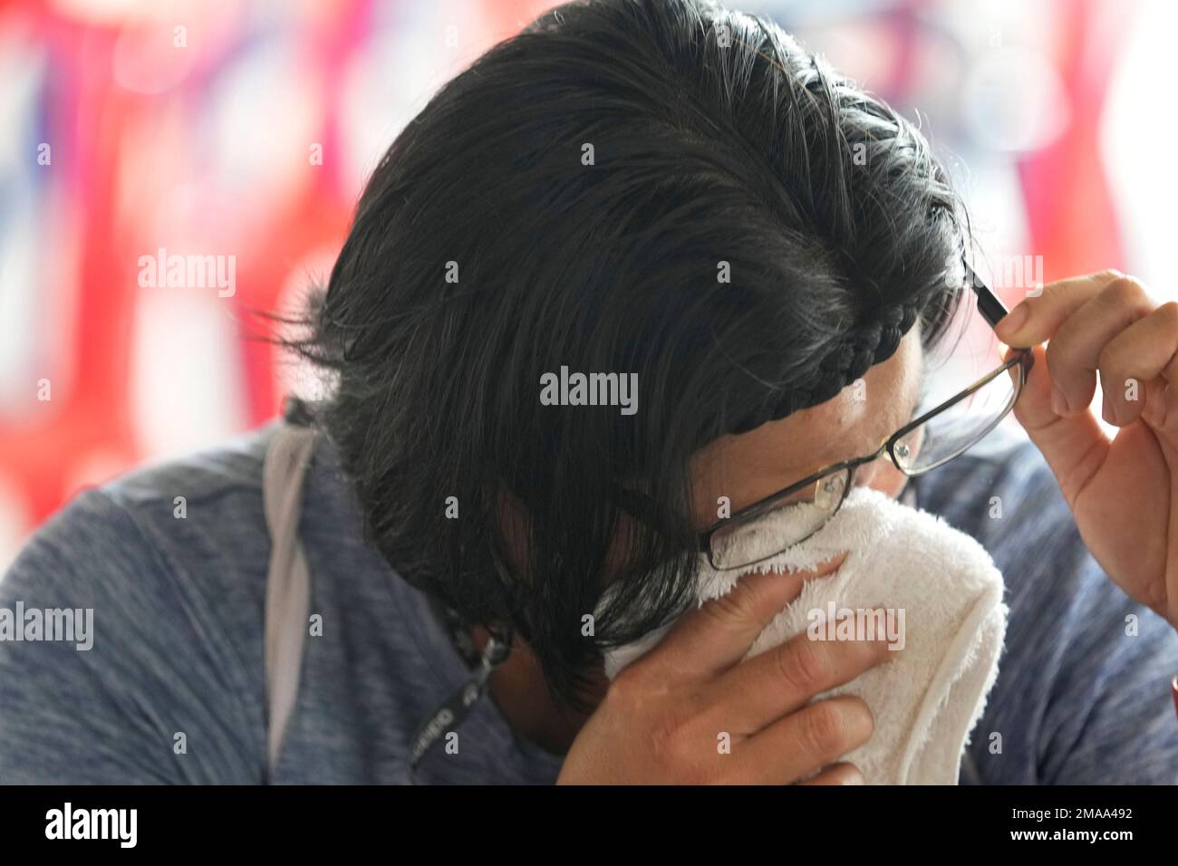 A relative of a victim cries outside the Childcenter Uthai Sawan that ...