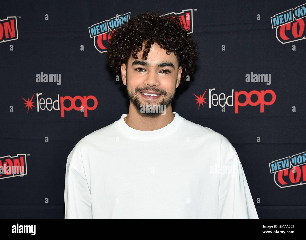Amir Wilson attends New York Comic Con "His Dark Materials" photo call at the Jacob K. Javits ...